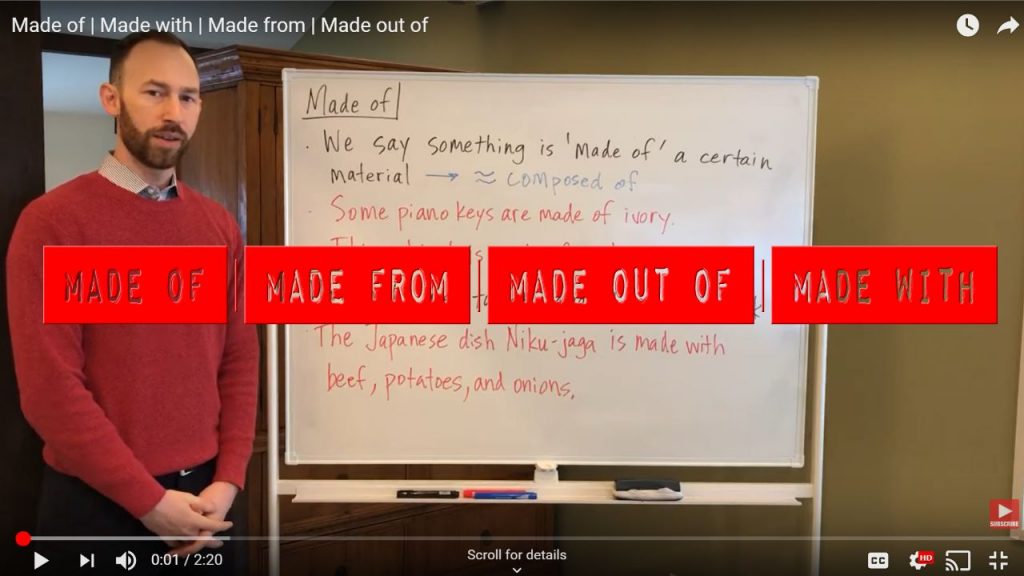 【ビデオ】Made of | Made with | Made from | Made out of - 亀岡の大人英会話・英語コーチング ...